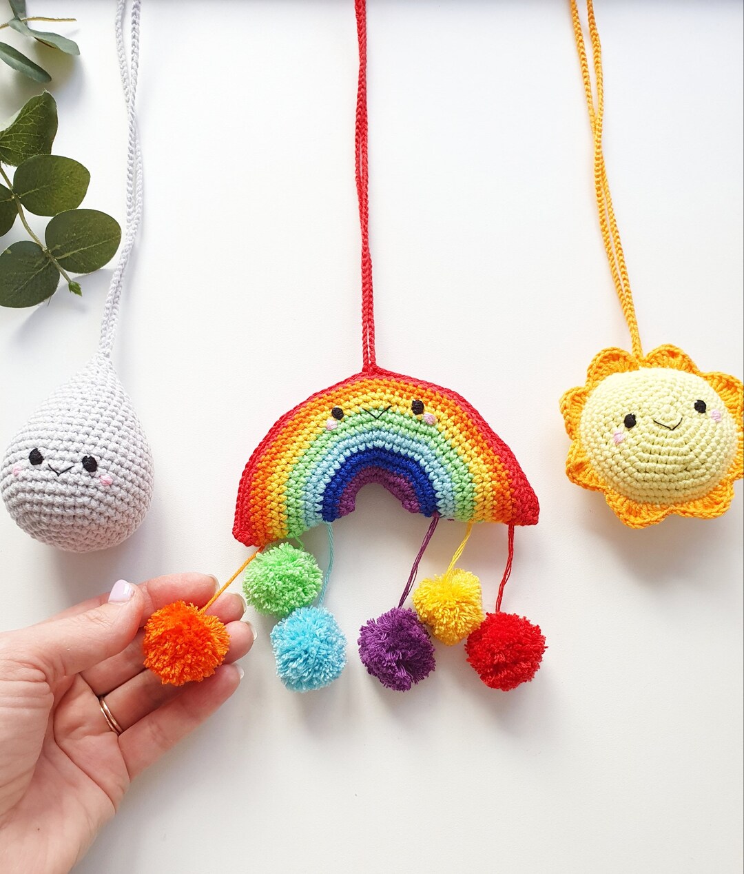 Toy Rainbow Rattle, Crochet Rattles,crochet Toys, Children's Decoration ...