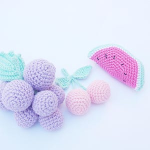 Crochet Fruit Rattle Grapes (1 PC) - Toy Pastel Colors-baby Shower Gift ...