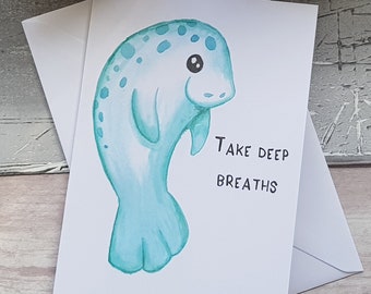 Manatee card | Etsy