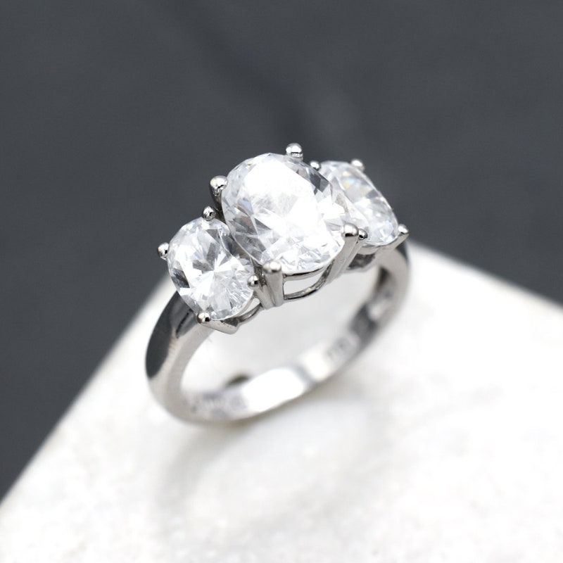 Cz Engagement Ring - Etsy