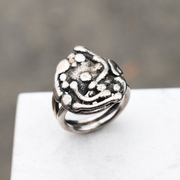 Rustic Silver Ring - Etsy