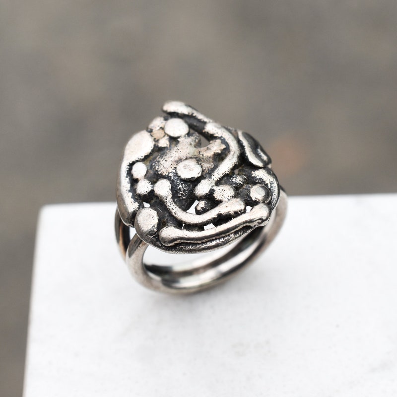Rustic Silver Ring - Etsy