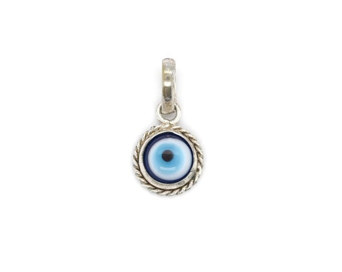 Sterling Silver Turkish Blue Evil Eye Pendant, Evil Eye Jewelry, Glass ...