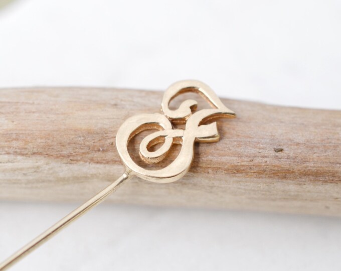 14k Yellow Gold Letter J Stick Pin 14k Stick Pin J Jewelry - Etsy
