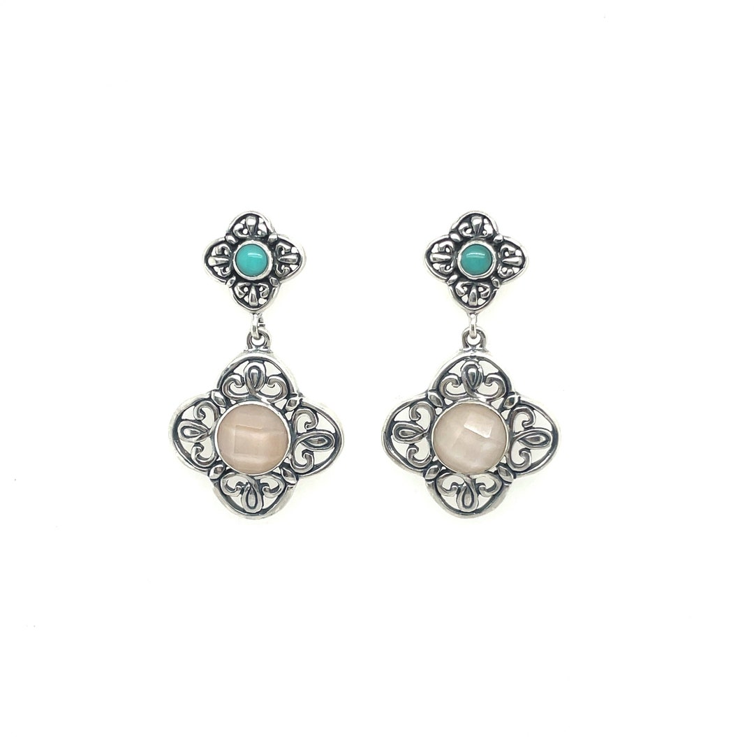 Sterling Silver Carolyn Pollack Relios Multigem Flower Earrings ...