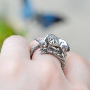 Sterling Silver Trinidad Bull Ring, Sterling Figural Ring, Wall Street ...