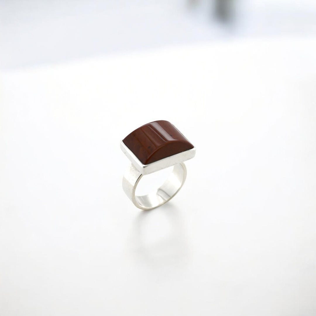 Sterling Silver DDD DOMINIQUE DINOUART Jasper Ring, 925 Modernist ...