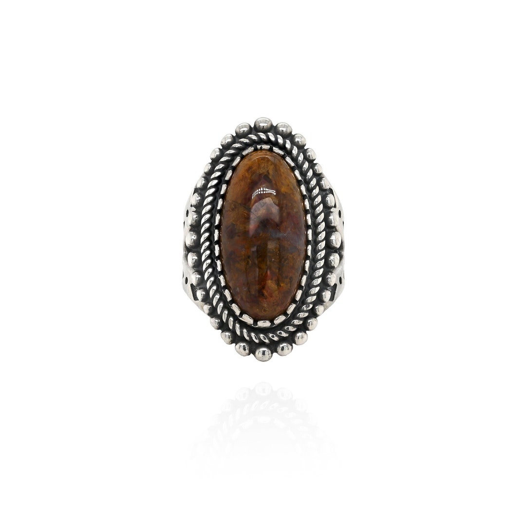 Sterling Silver American West Oval Pietersite Ring, Relios Ring, 925 ...