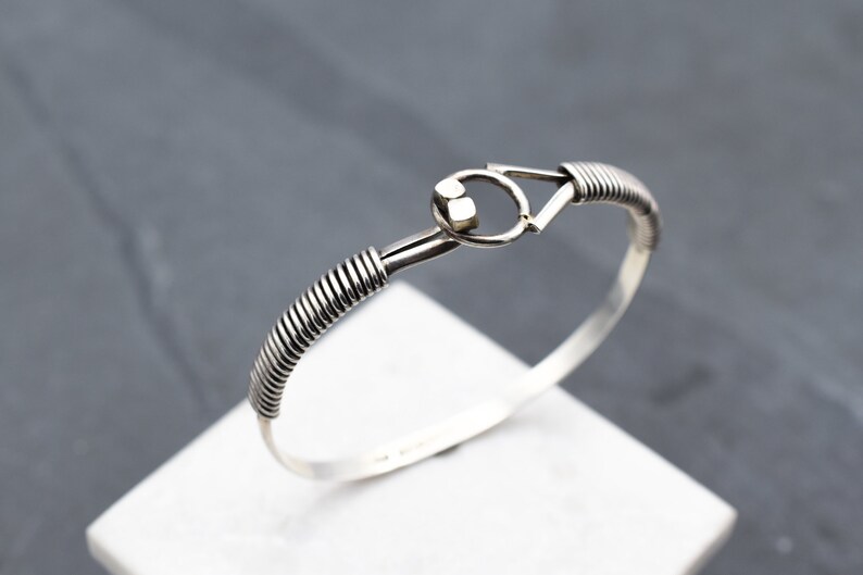 Sterling Silver Hook and Loop Rope Bangle Bracelet Sterling | Etsy