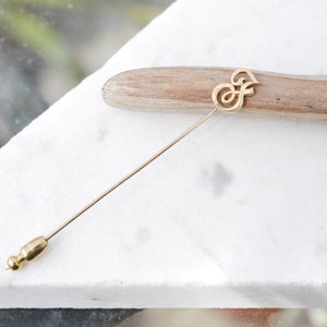 14k Yellow Gold Letter J Stick Pin 14k Stick Pin J Jewelry | Etsy