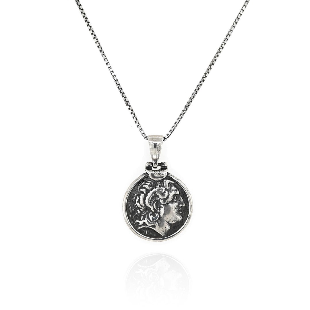 Sterling Silver Alexander the Great Coin Necklace, Coin Jewelry, Old ...
