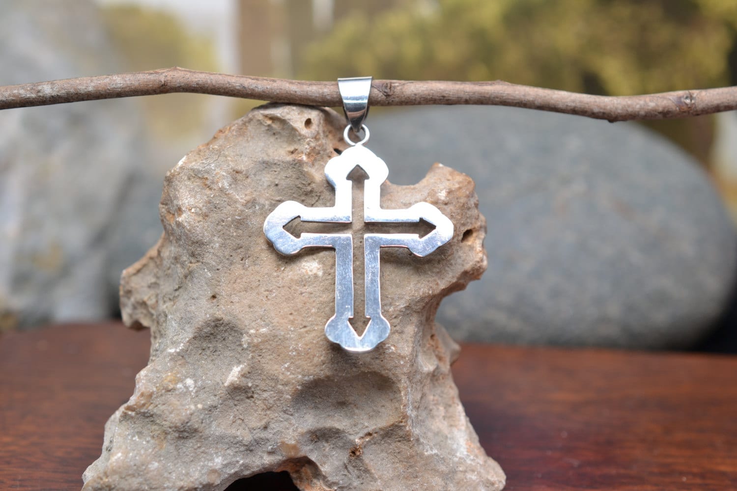 Sterling Silver Cut Out Christian Catholic Silhouette Cross | Etsy