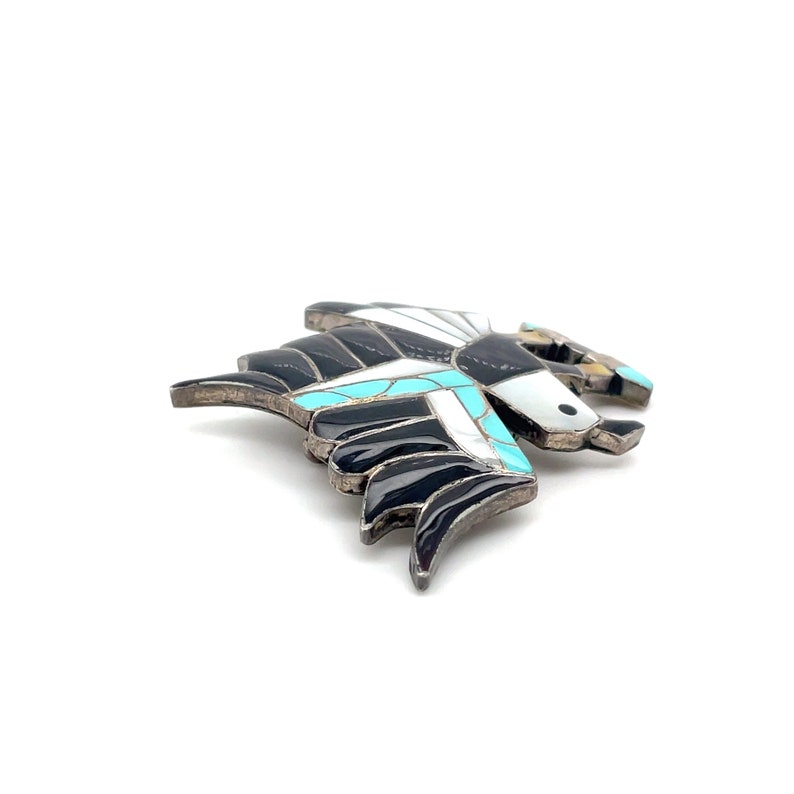 Sterling Silver Native American Turquoise Eagle Brooch, Sterling Bald ...