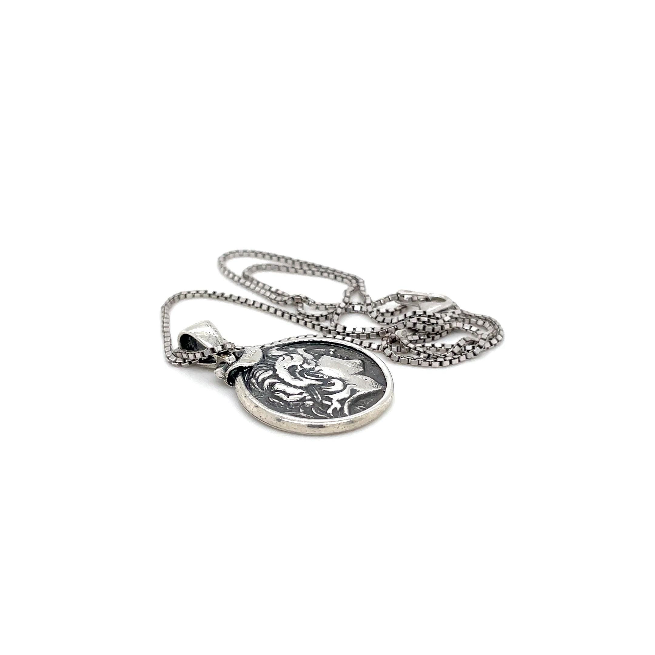 Sterling Silver Alexander the Great Coin Necklace, Coin Jewelry, Old ...