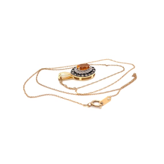 14k Yellow Gold Chocolate Diamond Citrine Pendant, 14… - Gem