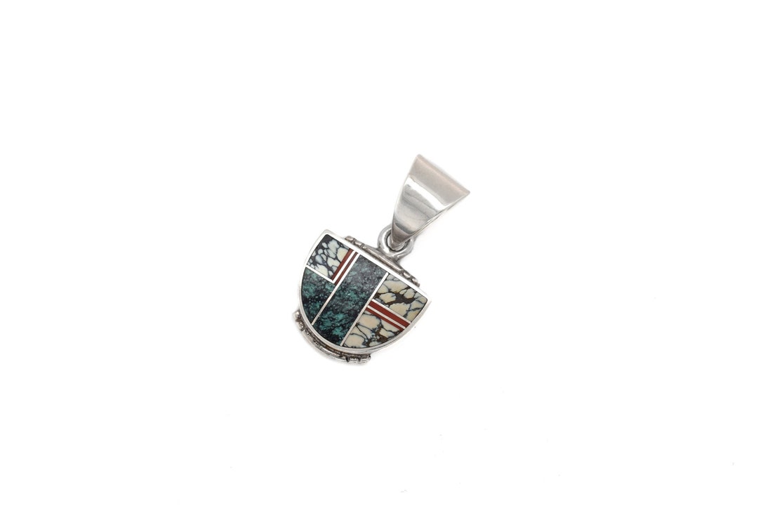 Sterling Silver TRACEY KNIFEWING Turquoise Inlay Pendant, Spiderweb ...