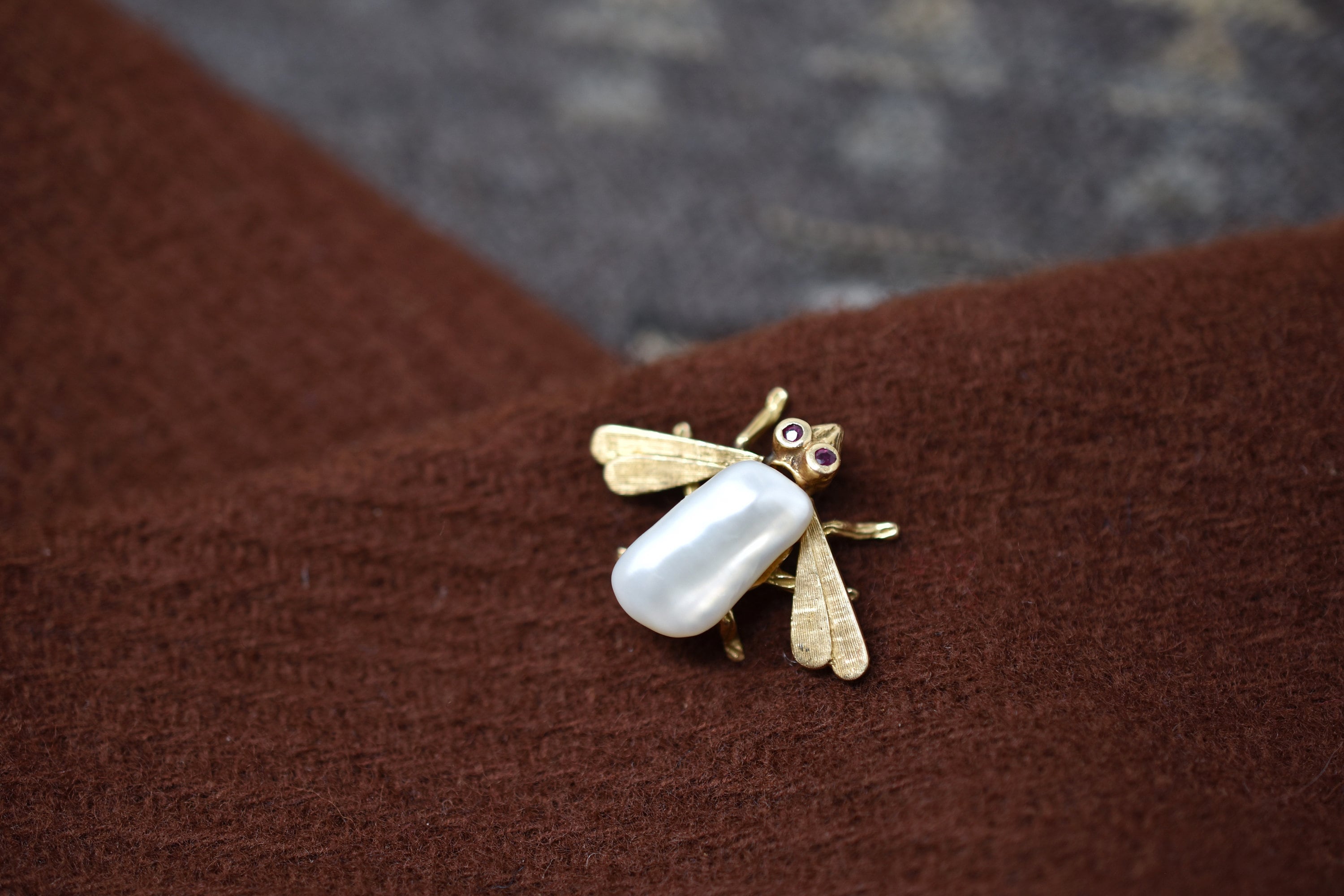 Antique 14k Yellow Gold Baroque Pearl Bug Brooch Antique | Etsy