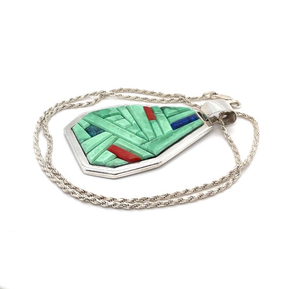 Sterling Silver Native American Cobblestone Turquoise… - Gem