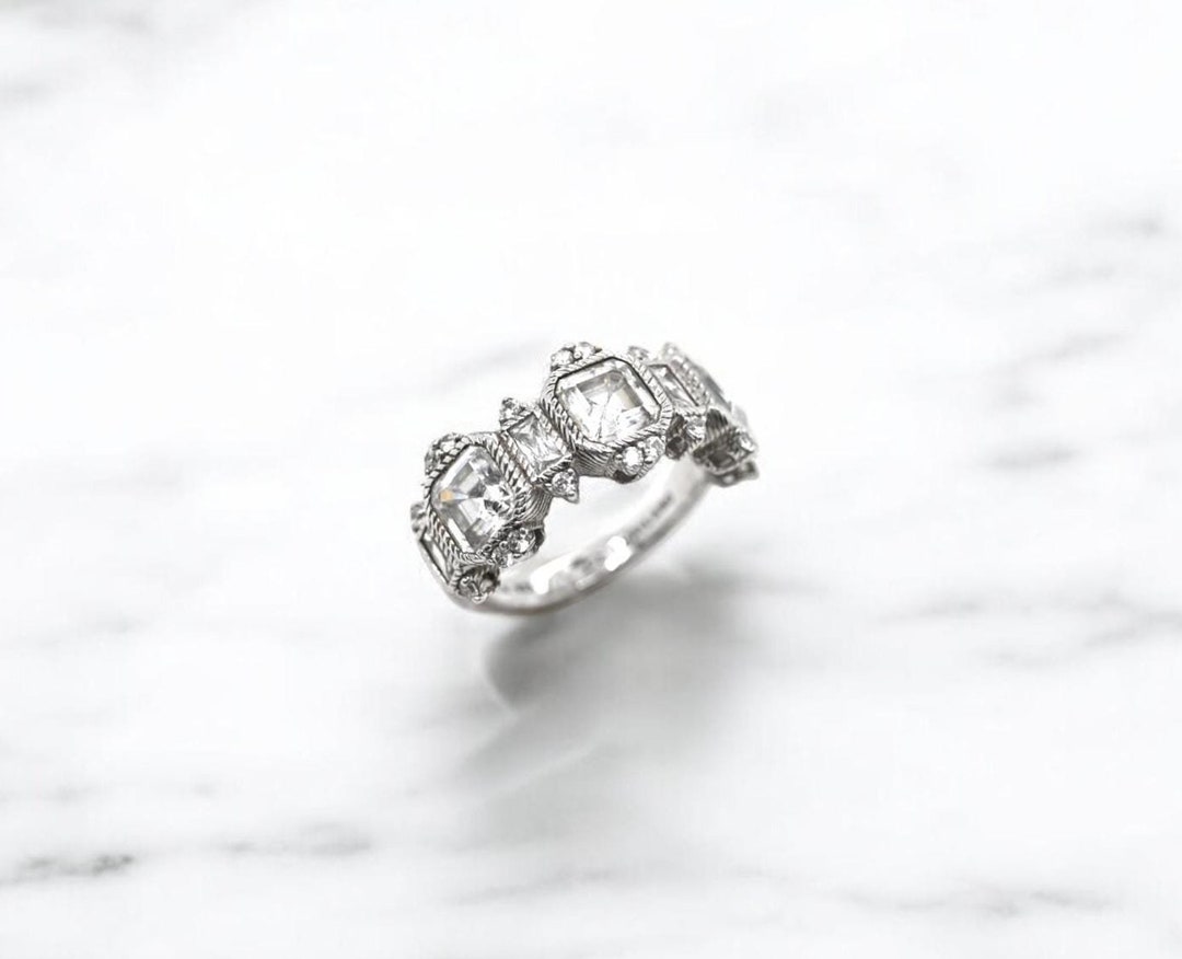 Sterling Designer JUDITH RIPKA CZ Ring, Designer Silver Ring, Judith ...