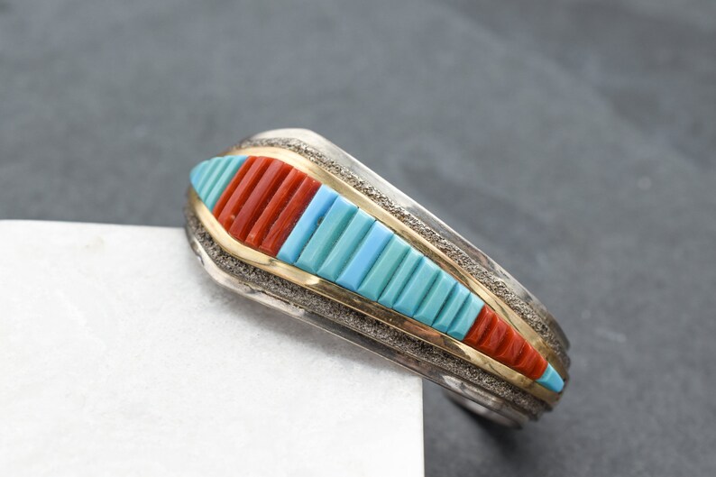 Rare Artisan HARRISON JIM Sterling Silver and 14k Yellow Gold Heavy ...