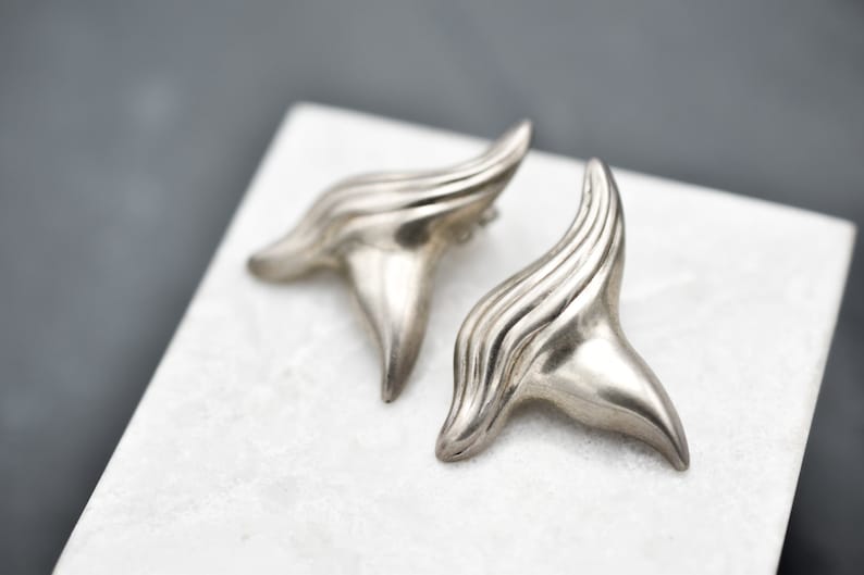 Sterling Silver Abstract Hollow Earrings, Modernist Sterling Earrings ...