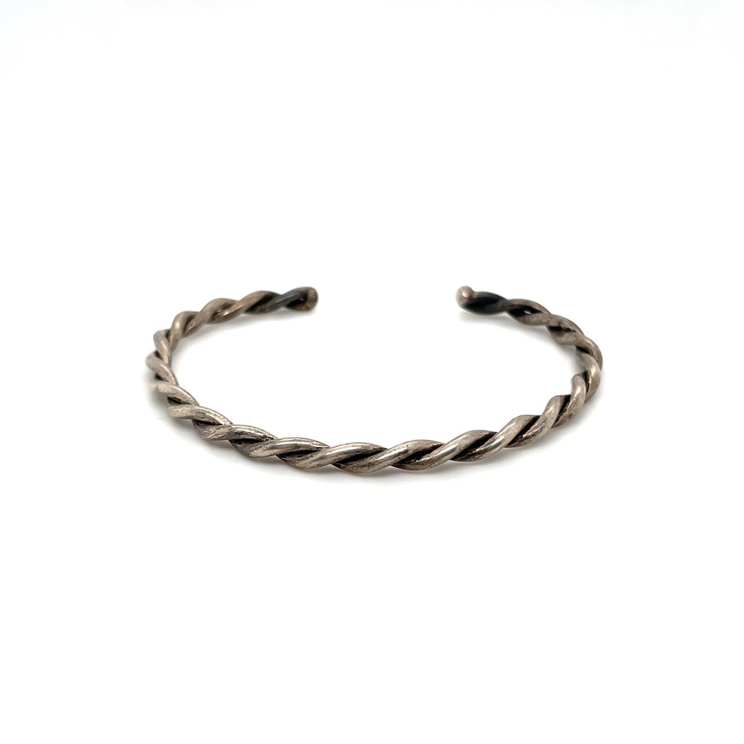 Simple Sterlingtwisted Cuff Bracelet, Minimalist Sterling Silver Cuff ...