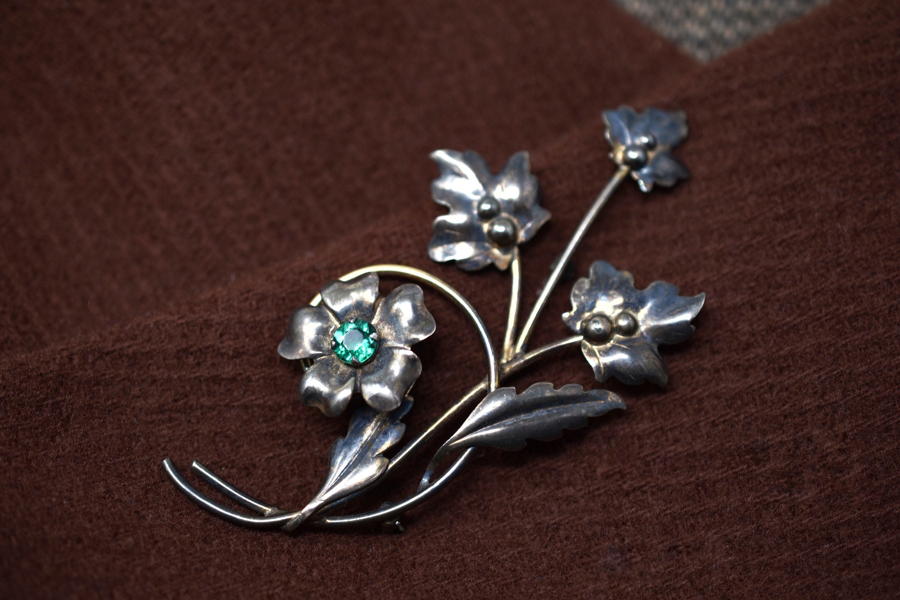 Vintage 12k oro lleno de oro flor ramo broche pin con piedras | Etsy