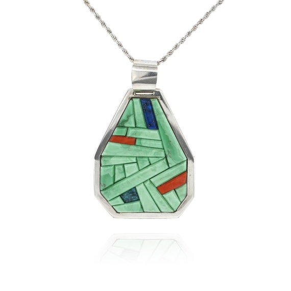 Sterling Silver Native American Cobblestone Turquoise… - Gem