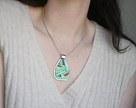 Sterling Silver Native American Cobblestone Turquoise… - Gem