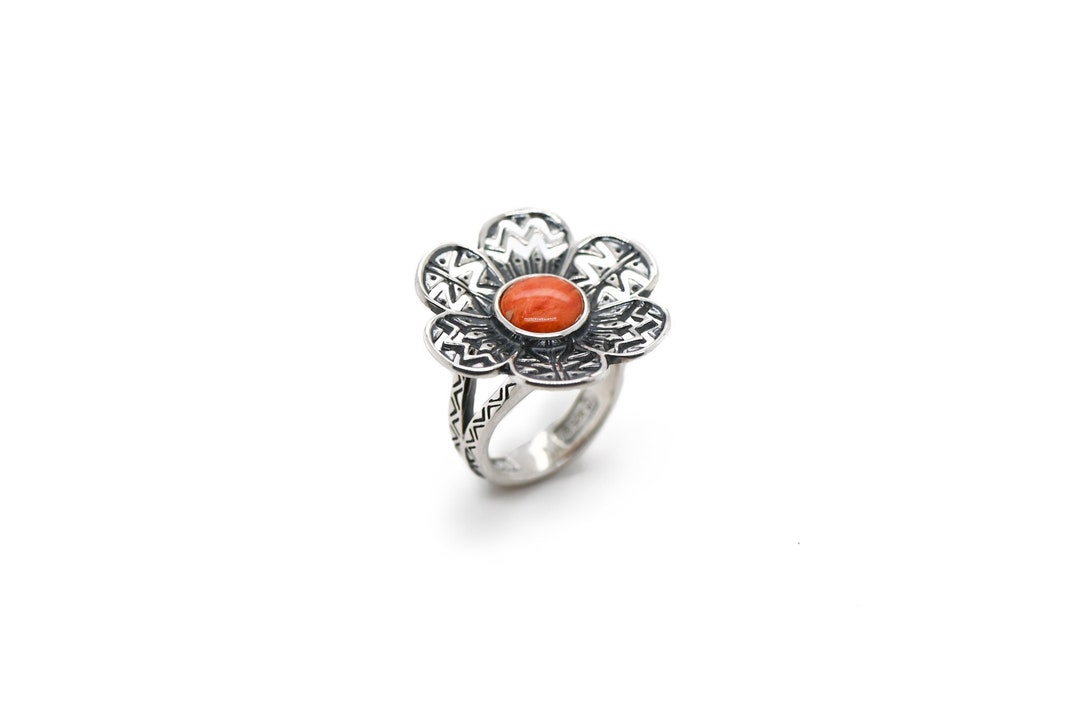 Sterling Silver Relios Spiny Oyster Flower Ring, Carolyn Pollack Ring ...