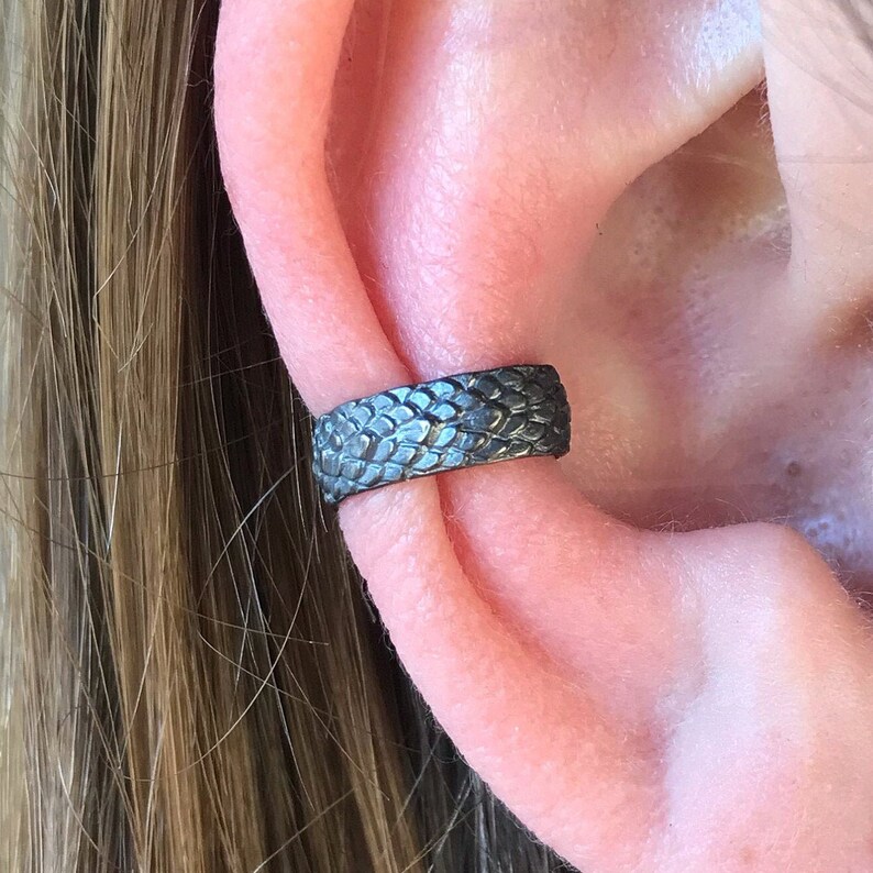 Snake Skin Ear Cuff Sterling Silver Reptile Scales No - Etsy