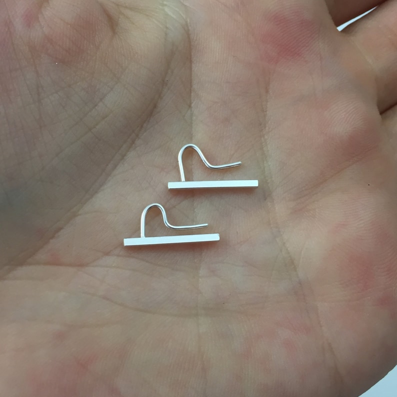 Perfect Mini Pins - Sterling Silver Ear Climbers - Straight Bar ...