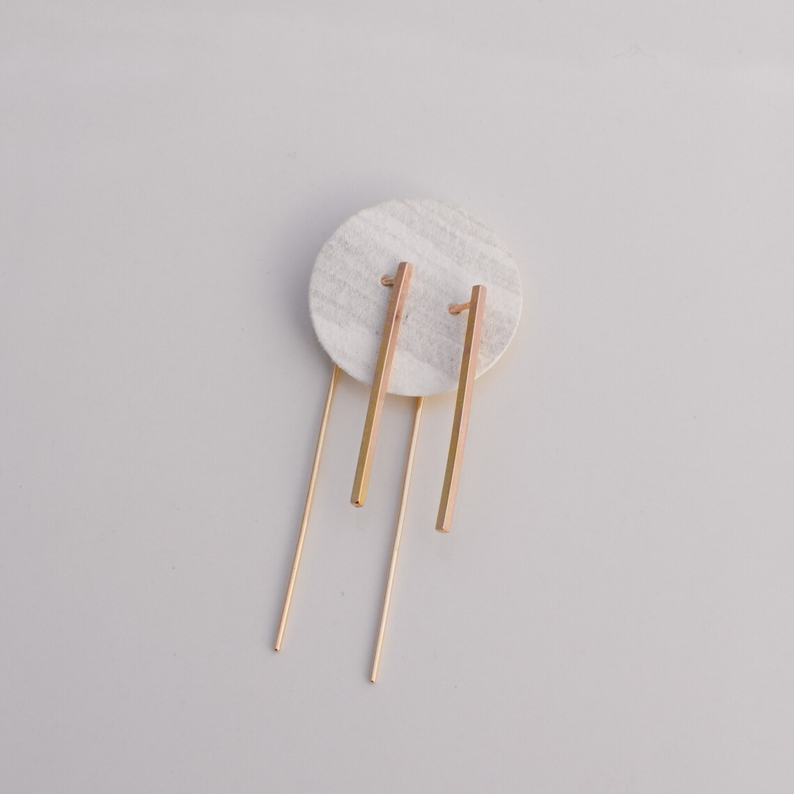 Geometric Ear Threaders - 14 K Yellow or Rose Gold Fill - Unique ...