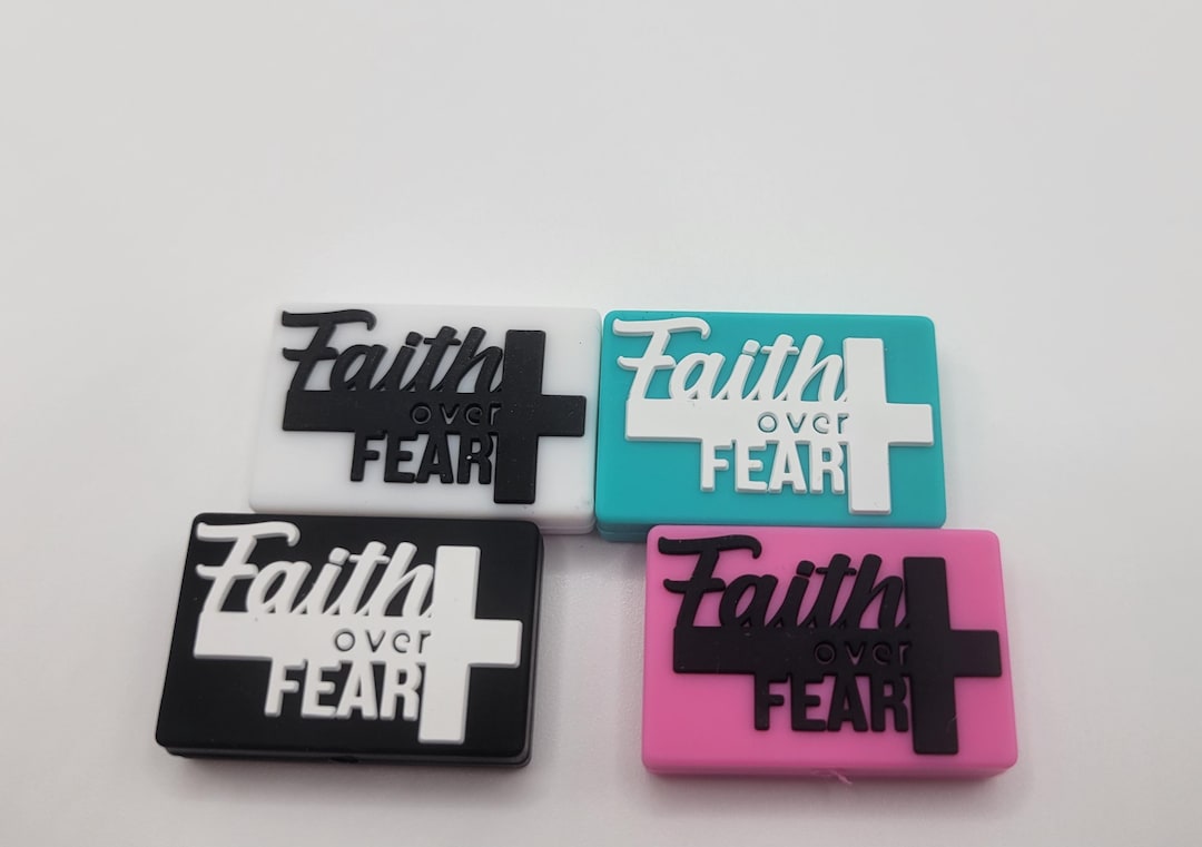 Faith Over Fear Rectangle Defective Focal Bead Only-please Review ...