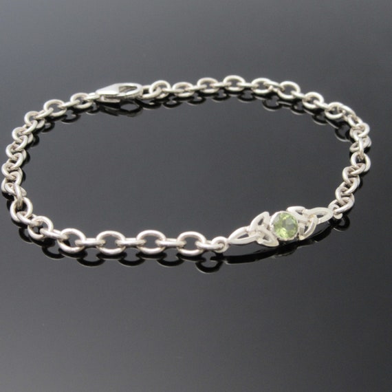 Sterling Silver Tiny Double Trinity Knot Bracelet Celtic | Etsy