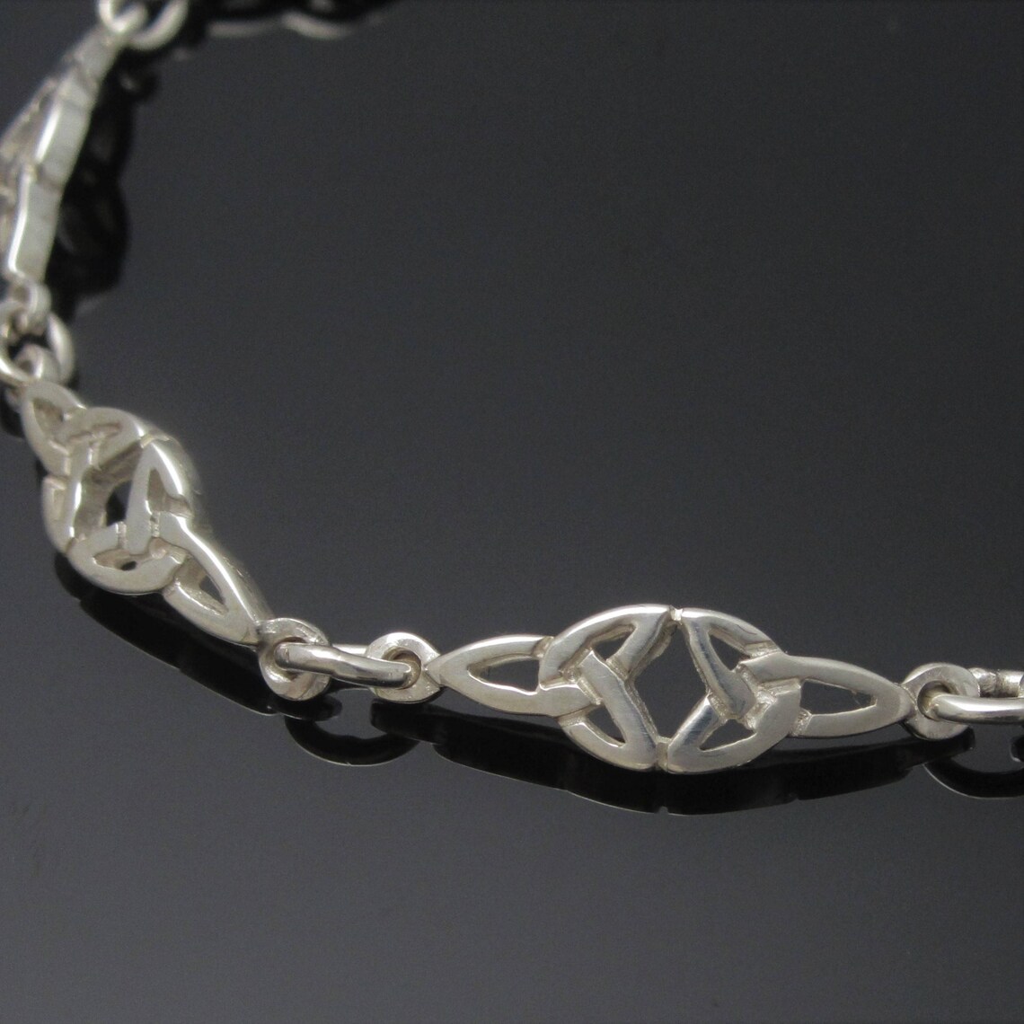 Double Trinity Knot Bracelet Sterling Silver Celtic Bracelet - Etsy