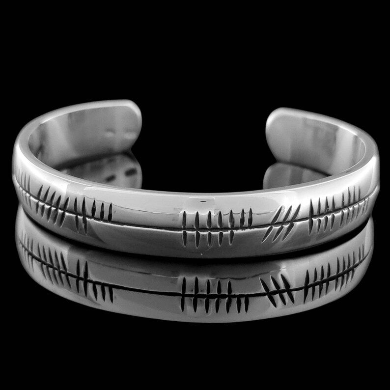 Personalized Sterling Silver Irish Cuff Ogham Bangle Unisex | Etsy