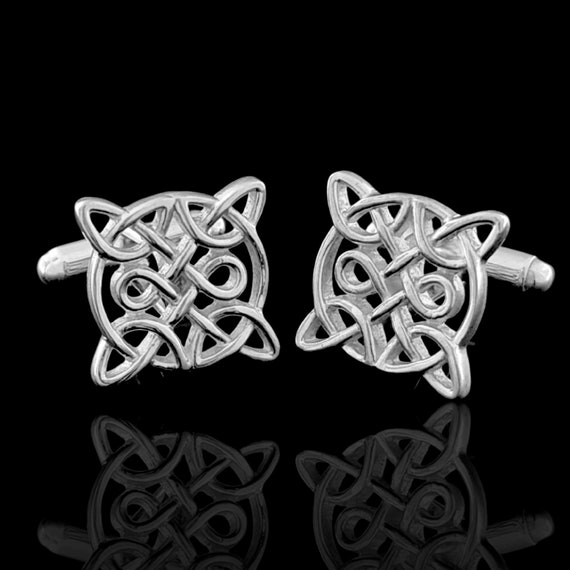 Sterling Silver Celtic Knot Cufflinks Irish Handmade - Etsy