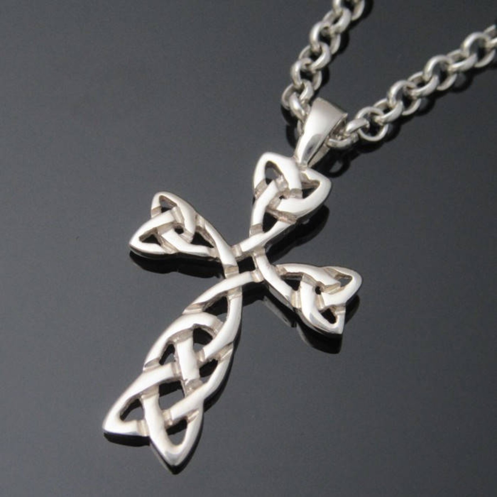 Sterling Silver Celtic Cross Irish Trinity Knot Cross - Etsy