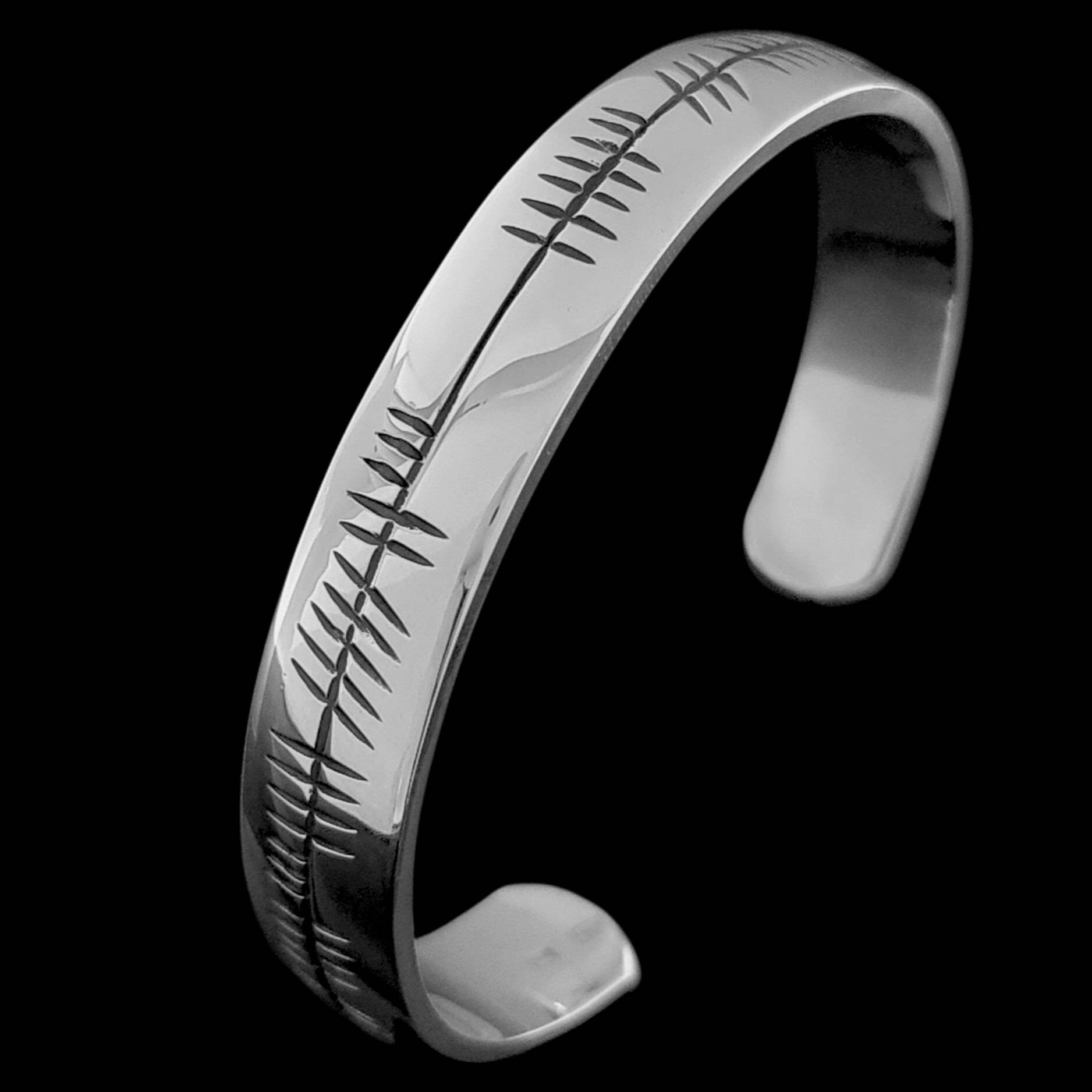 Personalized Sterling Silver Irish Cuff Ogham Bangle Unisex | Etsy