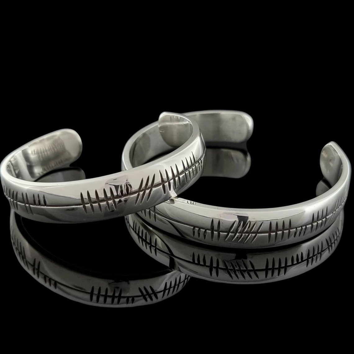 Personalized Sterling Silver Irish Cuff Ogham Bangle Unisex | Etsy