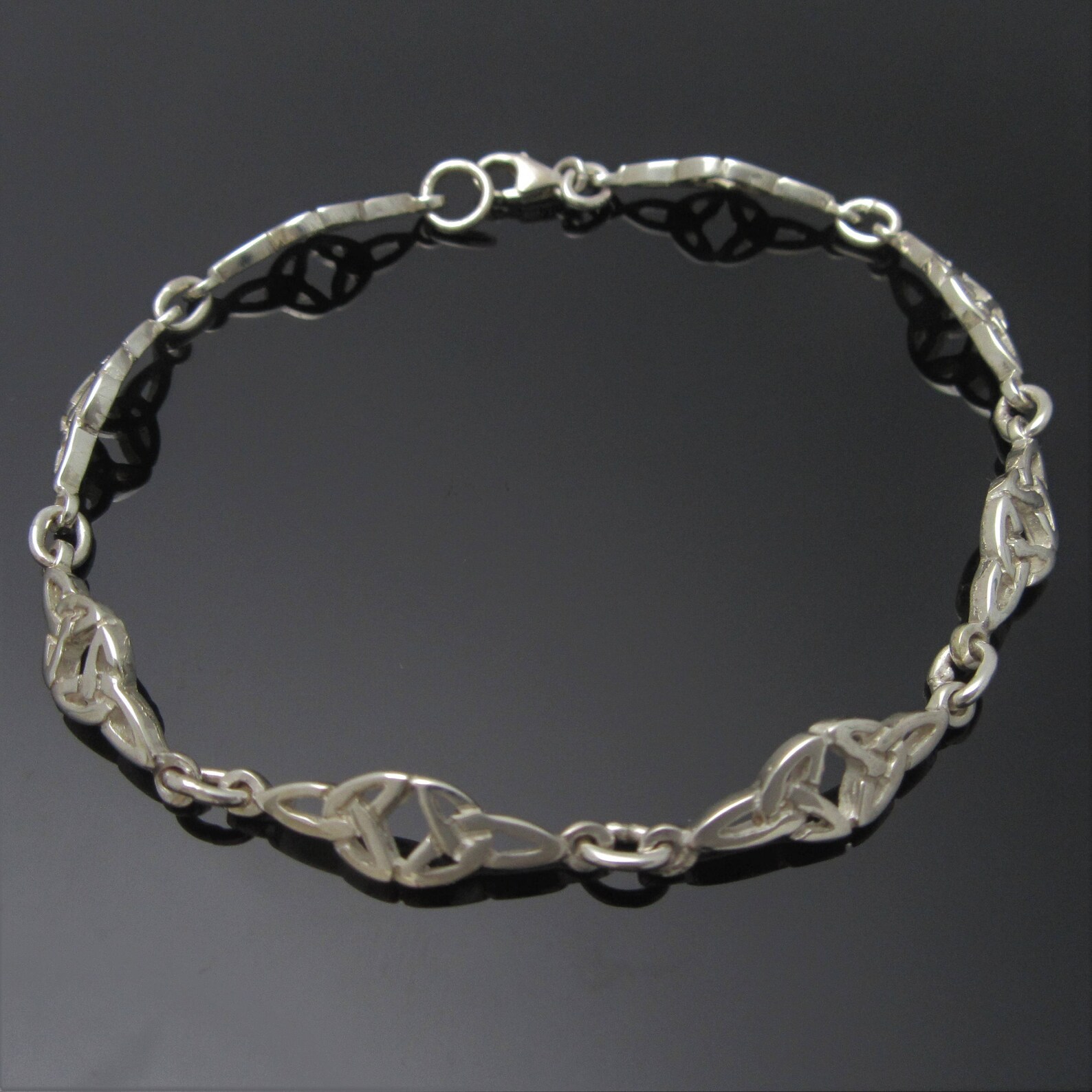 Double Trinity Knot Bracelet Sterling Silver Celtic Bracelet | Etsy