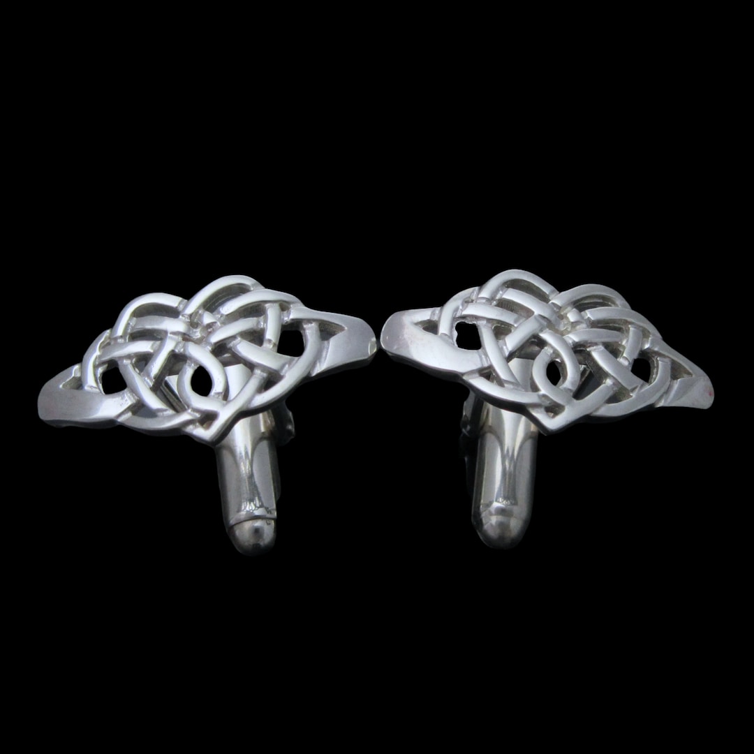 Claddagh Knot Cufflinks Sterling Silver Unique Irish Cufflinks ...
