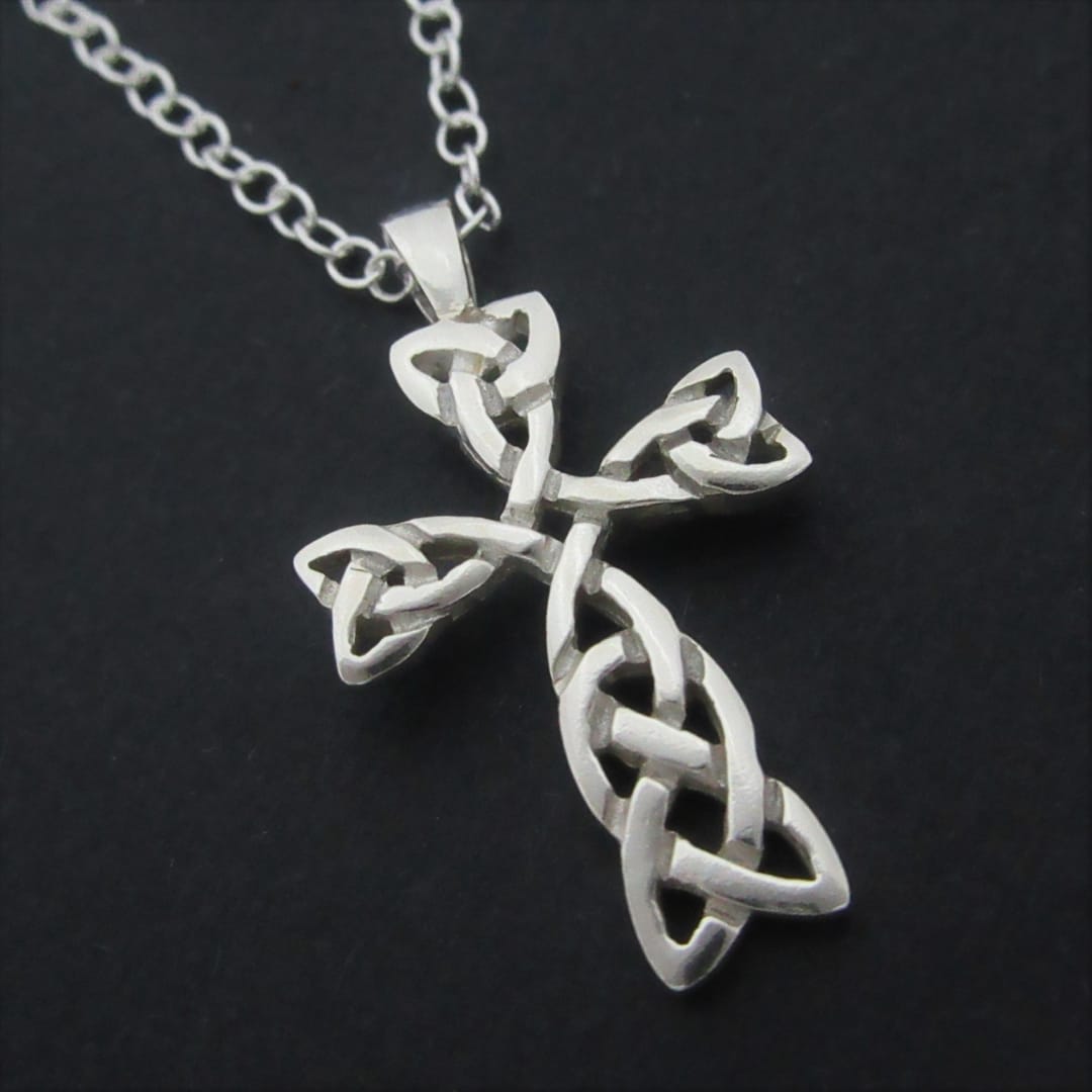 Sterling Silver Celtic Cross | Irish Trinity Knot Cross | Unisex ...