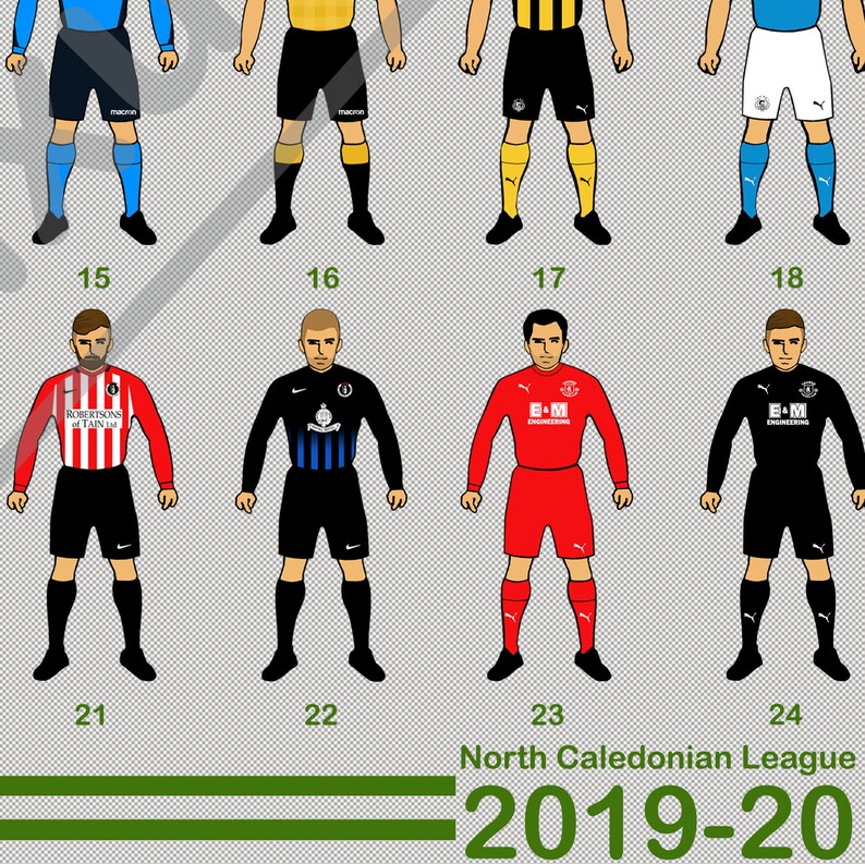 North Caledonian League Retro Style Illustrated Kits 2019 - Etsy