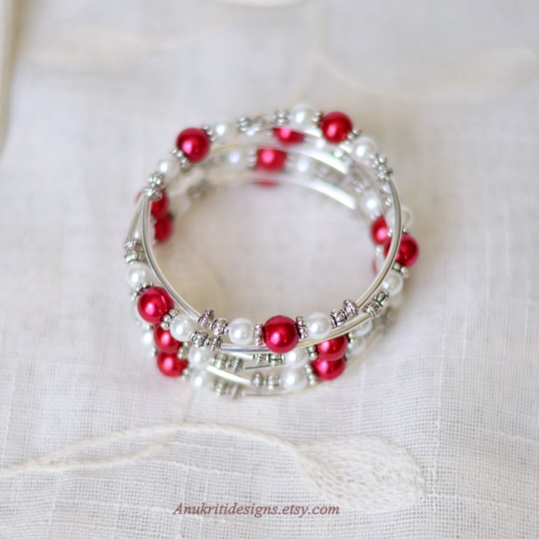 Memory Wire Bracelet for Women Gift for Mom Birthday Gifts for Her Red ...