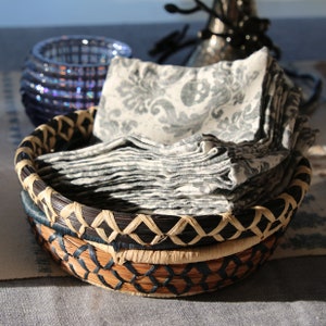 Pine Needle and Raffia Maria Luisa Basket With Blue and Brown - Etsy