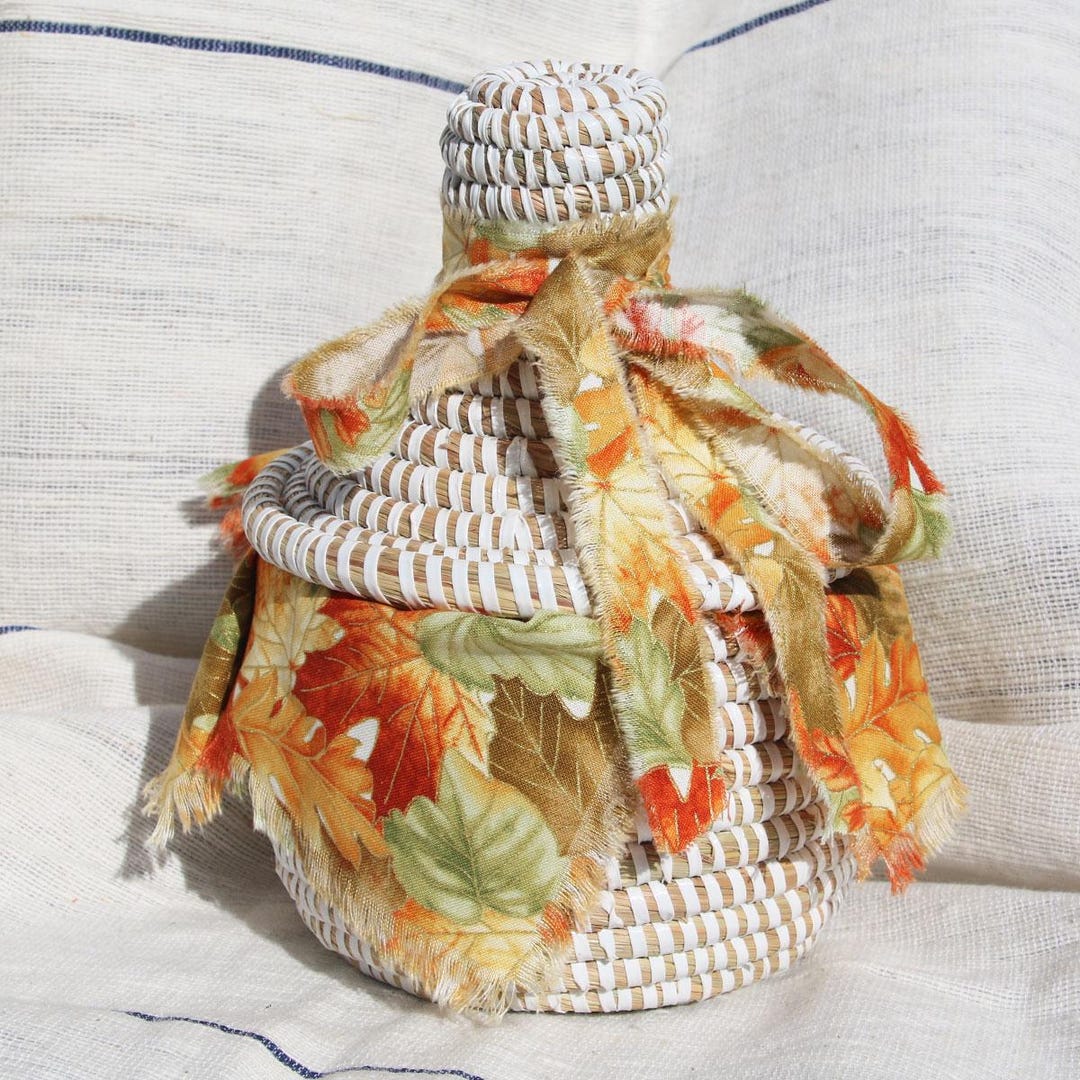 Autumn Cotton Lined Mini Lidded Storage/ Gift Basket - Etsy