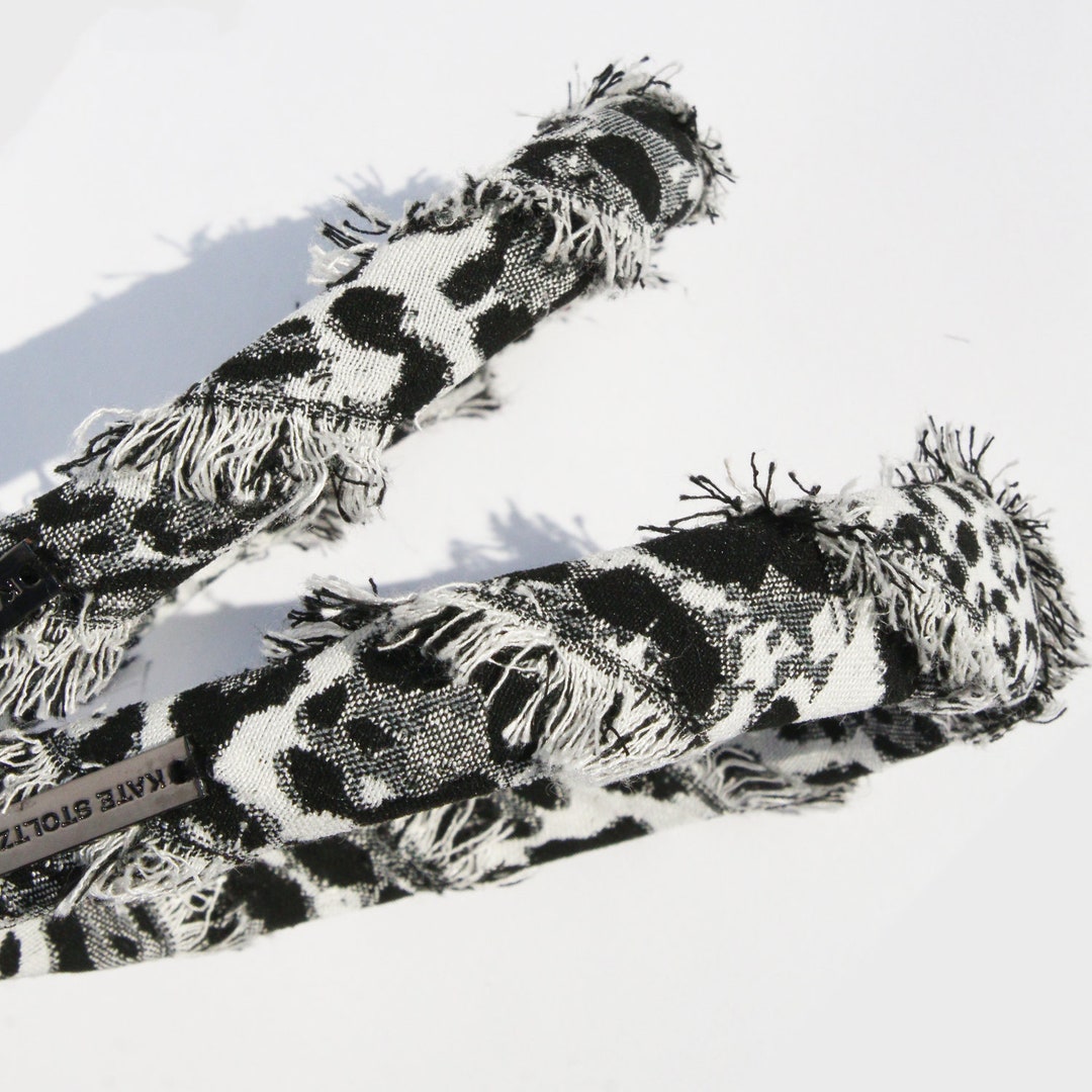 Black and White Safari Animal Frayed Headband by Kate Stoltz - Etsy
