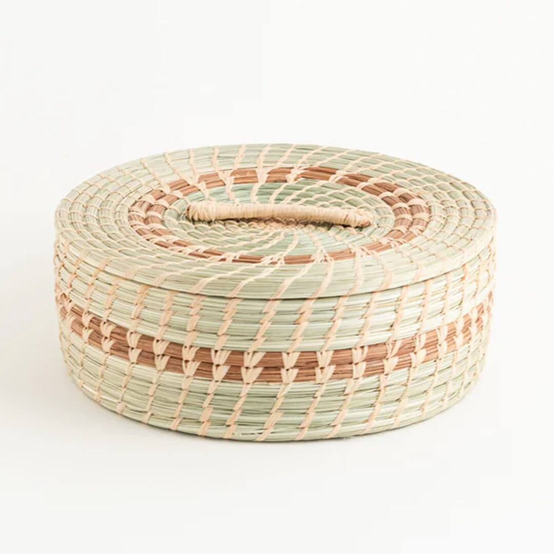 Wild Grass and Pine Tortilla/storage Basket With Lid - Etsy